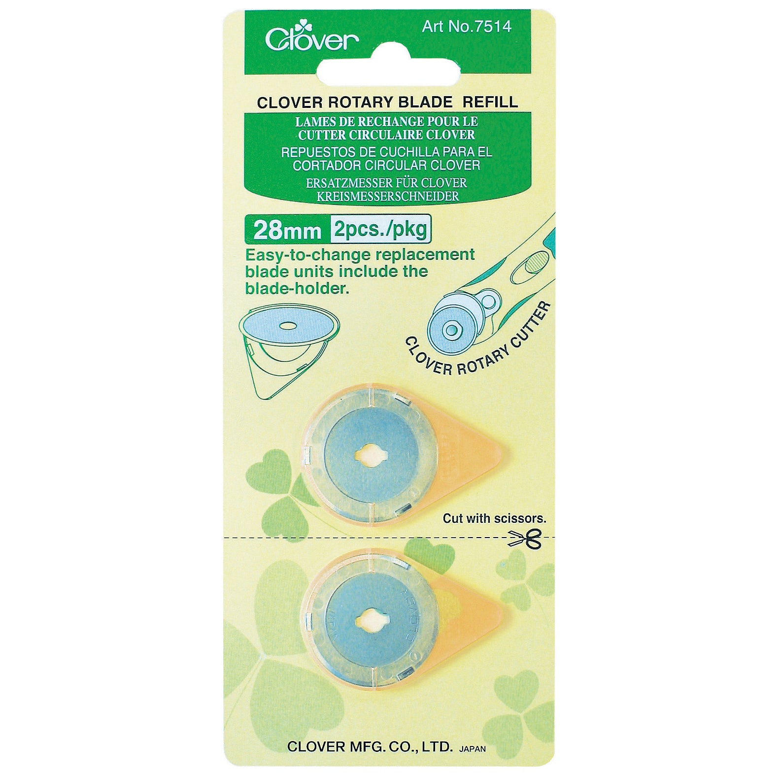 Clover Rotary Blades: Refill Pack: 28mm x 2 | Fabriques