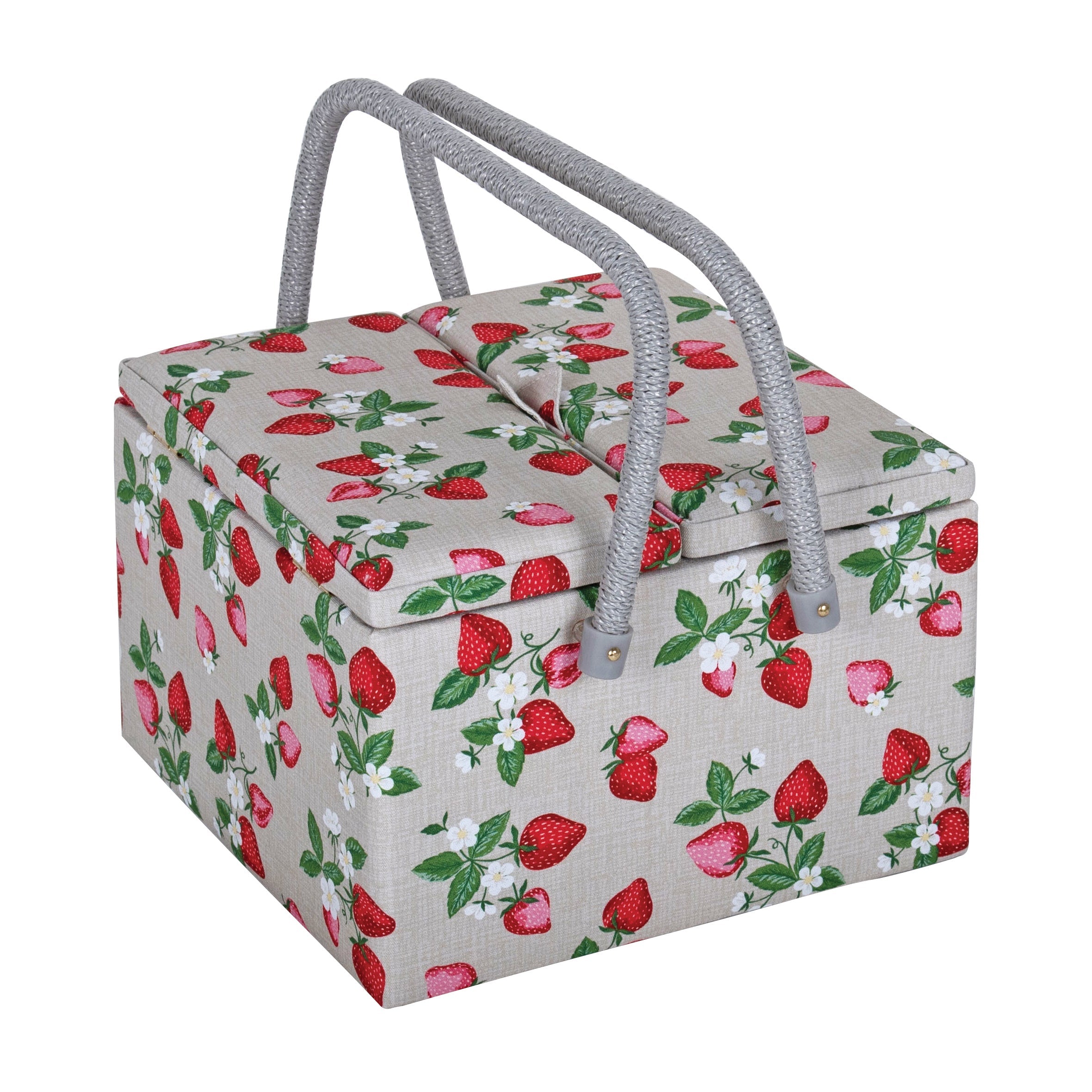 Sewing Box (L): Twin Lid: Square: Strawberry Greenhouse | Fabriques