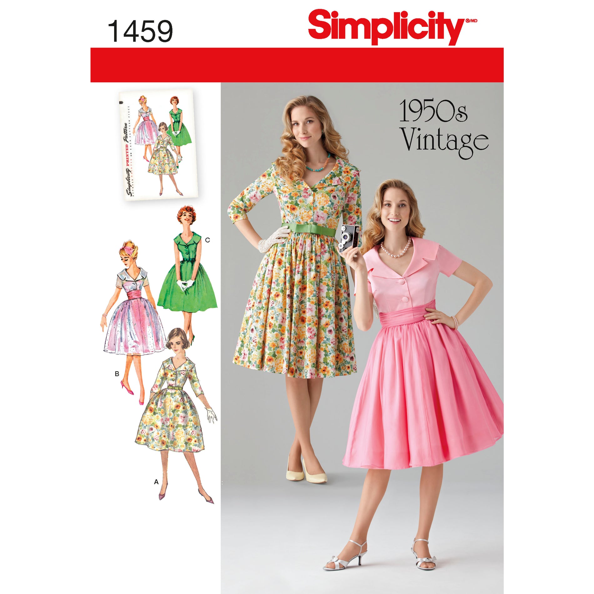 Simplicity Sewing Pattern 1459 Misses’ and Miss Petite 1950’s Vintage | Fabriques