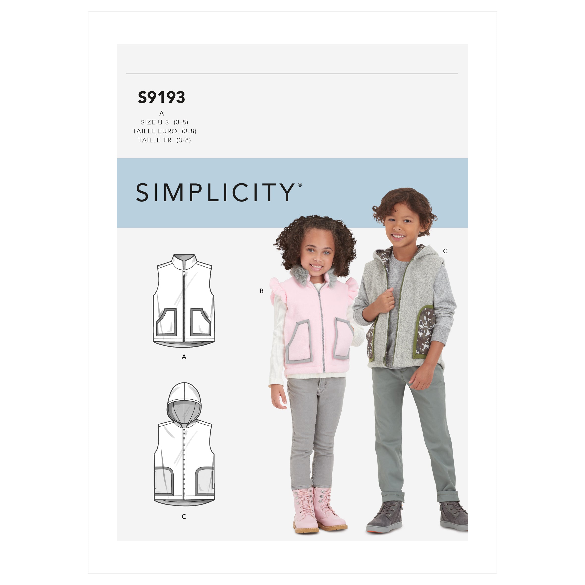 Simplicity Sewing Pattern S9193 Children's Waistcoat - Sewi. | Fabriques