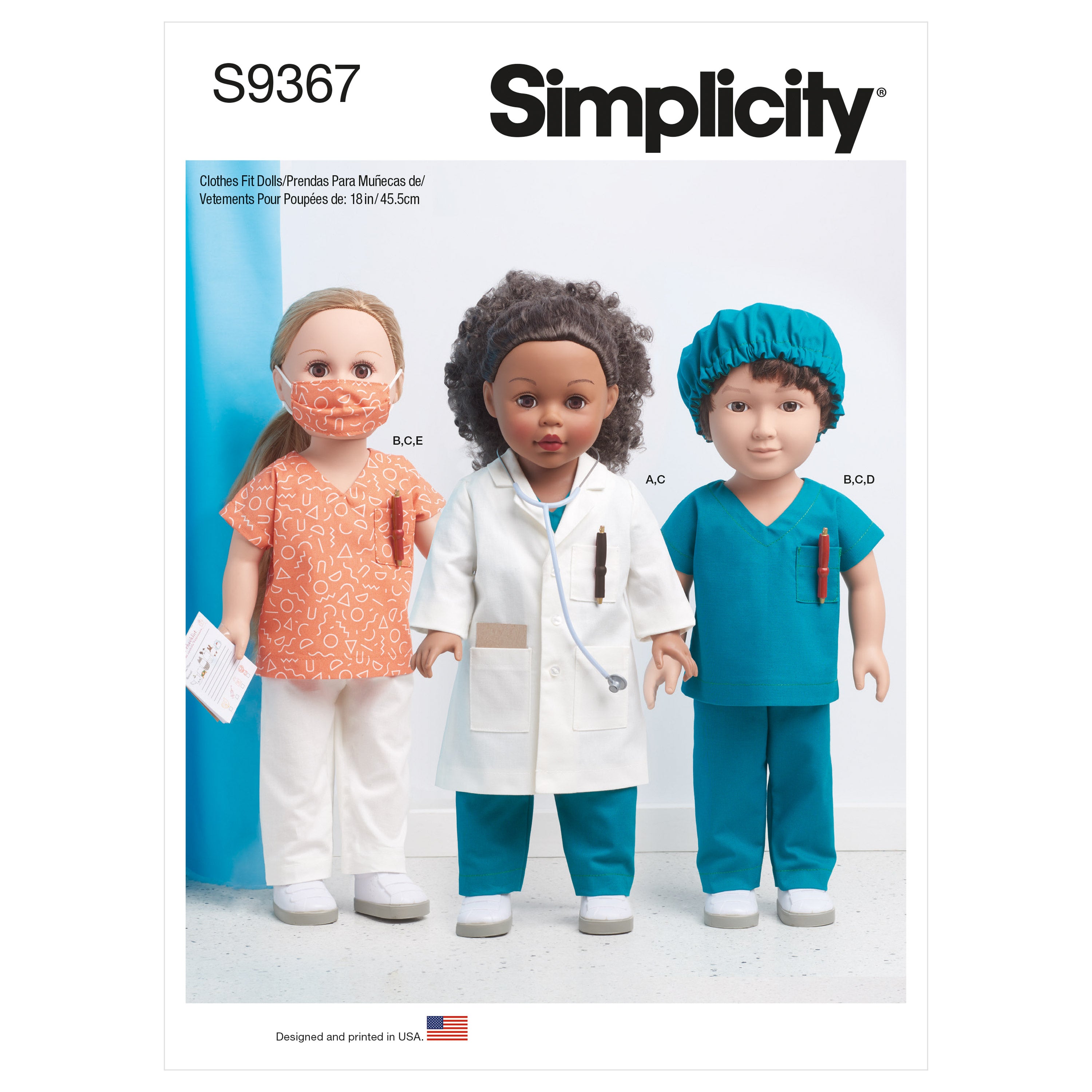 Simplicity Sewing Pattern S9367 18" Doll Clothes | Fabriques