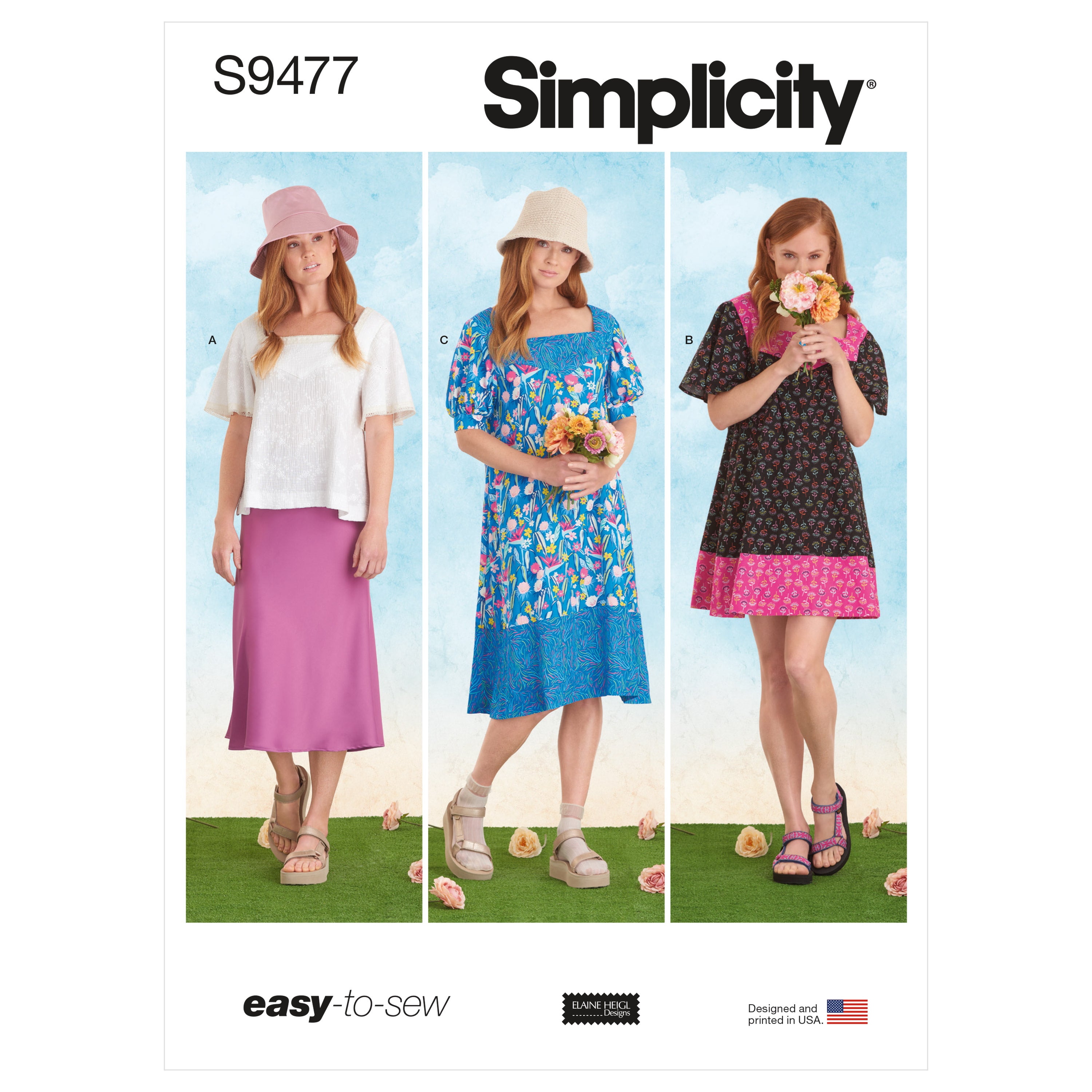 Simplicity Sewing Pattern S9477 MISSES' TOP AND DRESSES | Fabriques