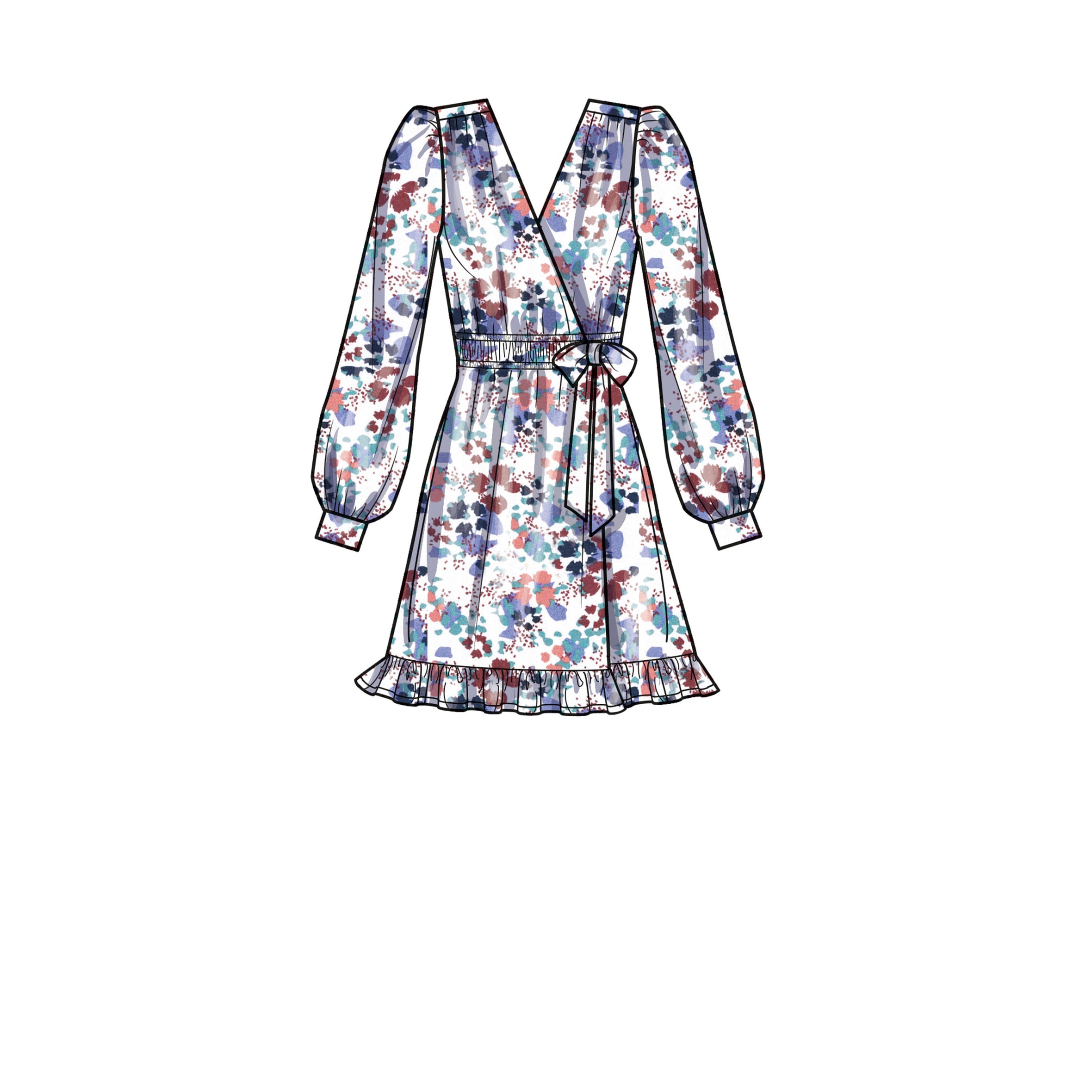 Simplicity Sewing Pattern S9639 MISSES' MIDI WRAP DRESS - S. | Fabriques