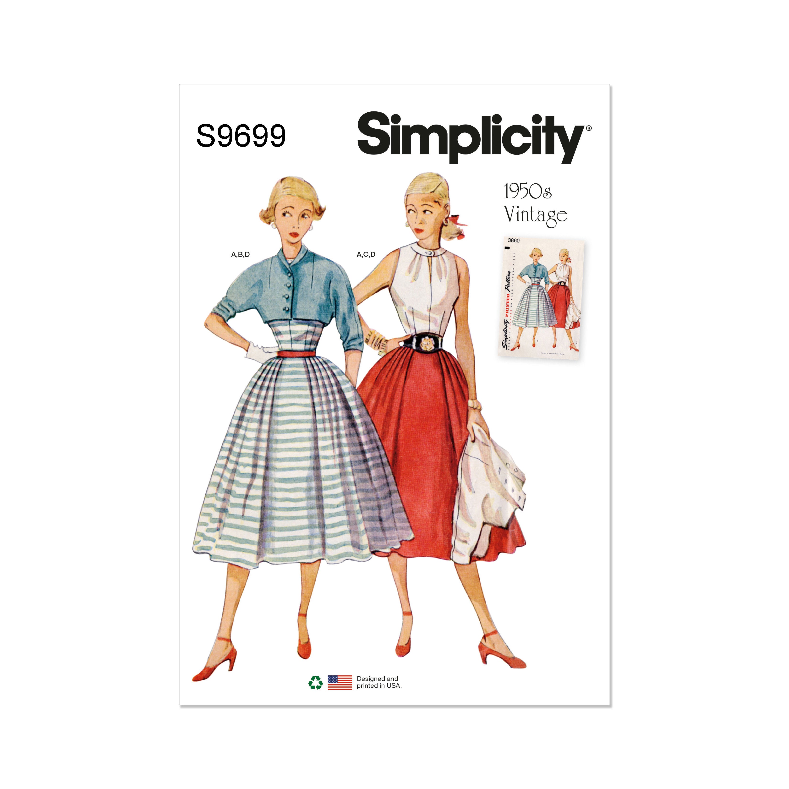 Simplicity Sewing Pattern S9699 MISSES' VINTAGE SKIRT, BLOUSE AND JACK ...