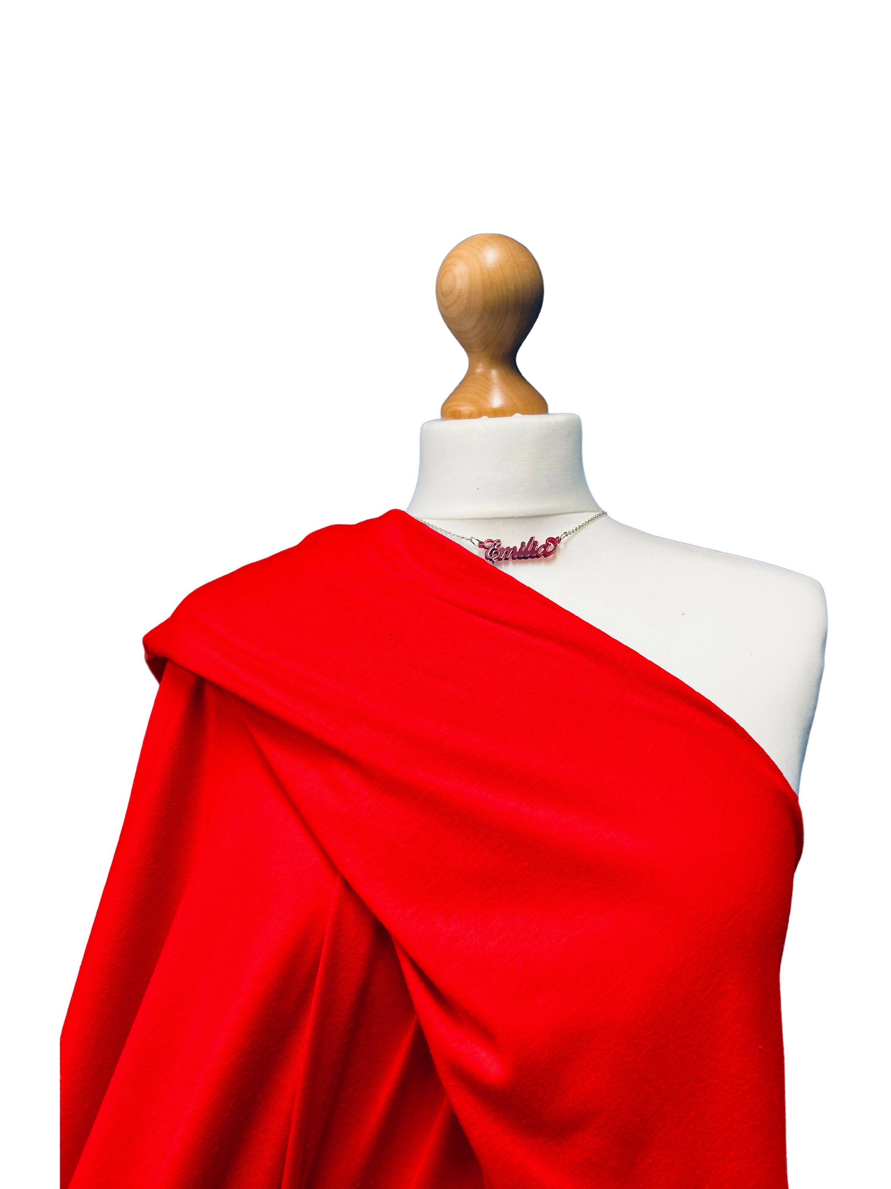 Fabriques Red Cotton Interlock Fabric